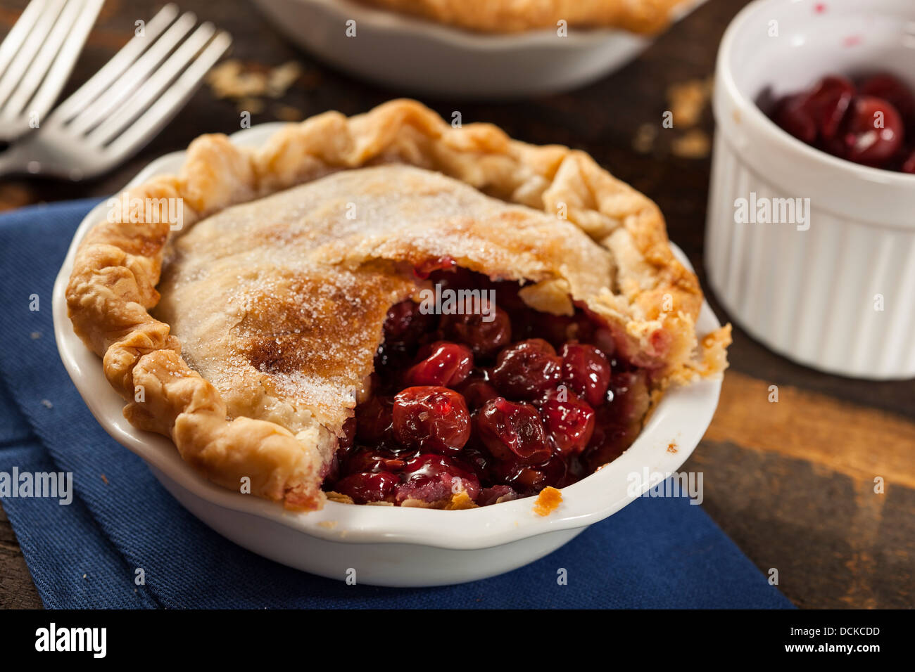 Mini Cherry Pie Dessert on a Background Stock Photo - Alamy