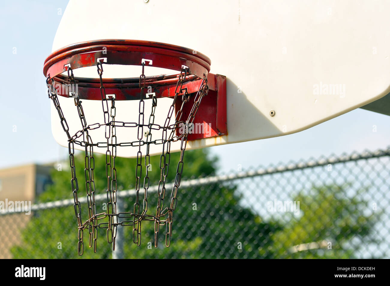 Inner city basketball basket Stock Photo - Alamy