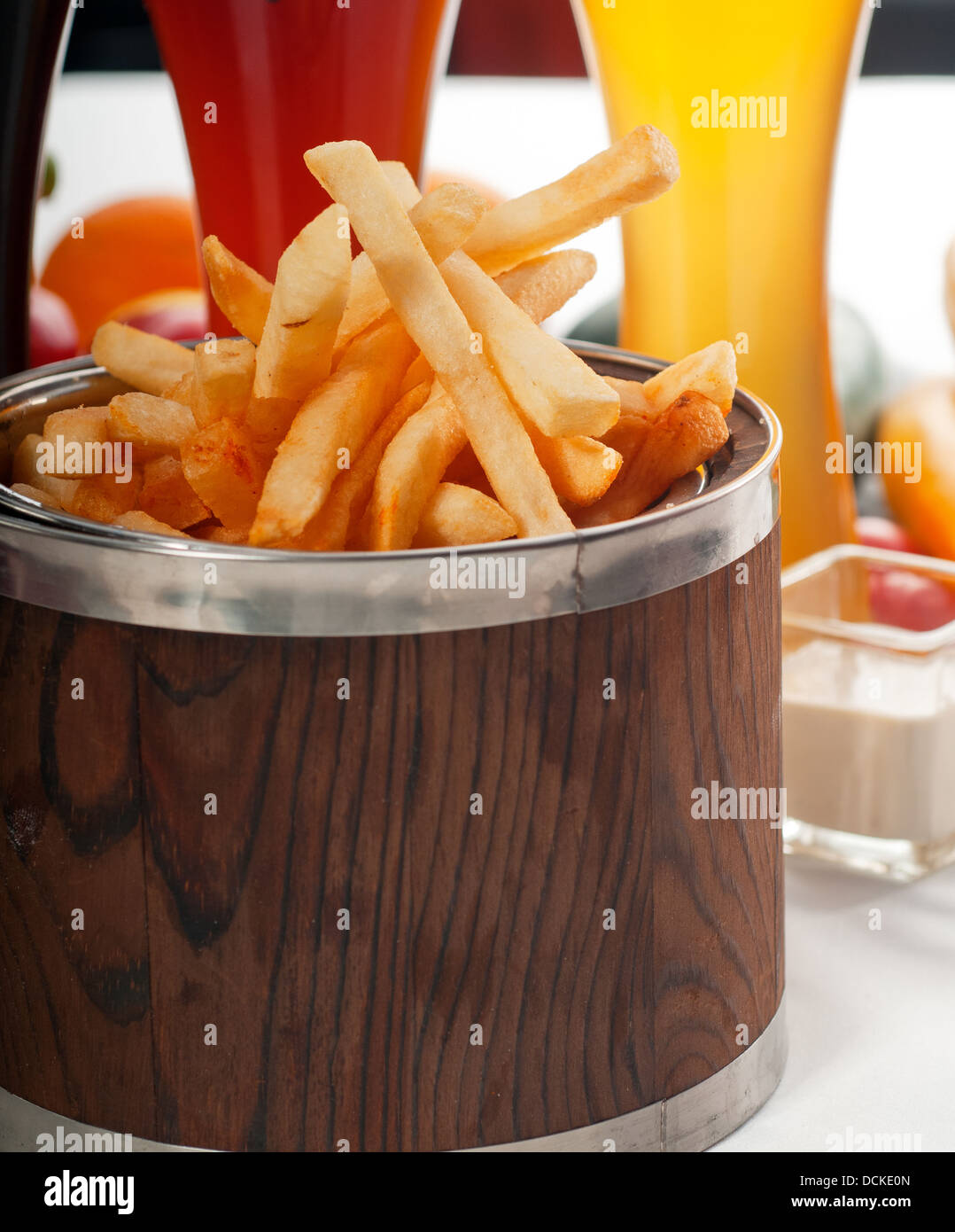 fresh french fries on a bucket Stock Photo - Alamy