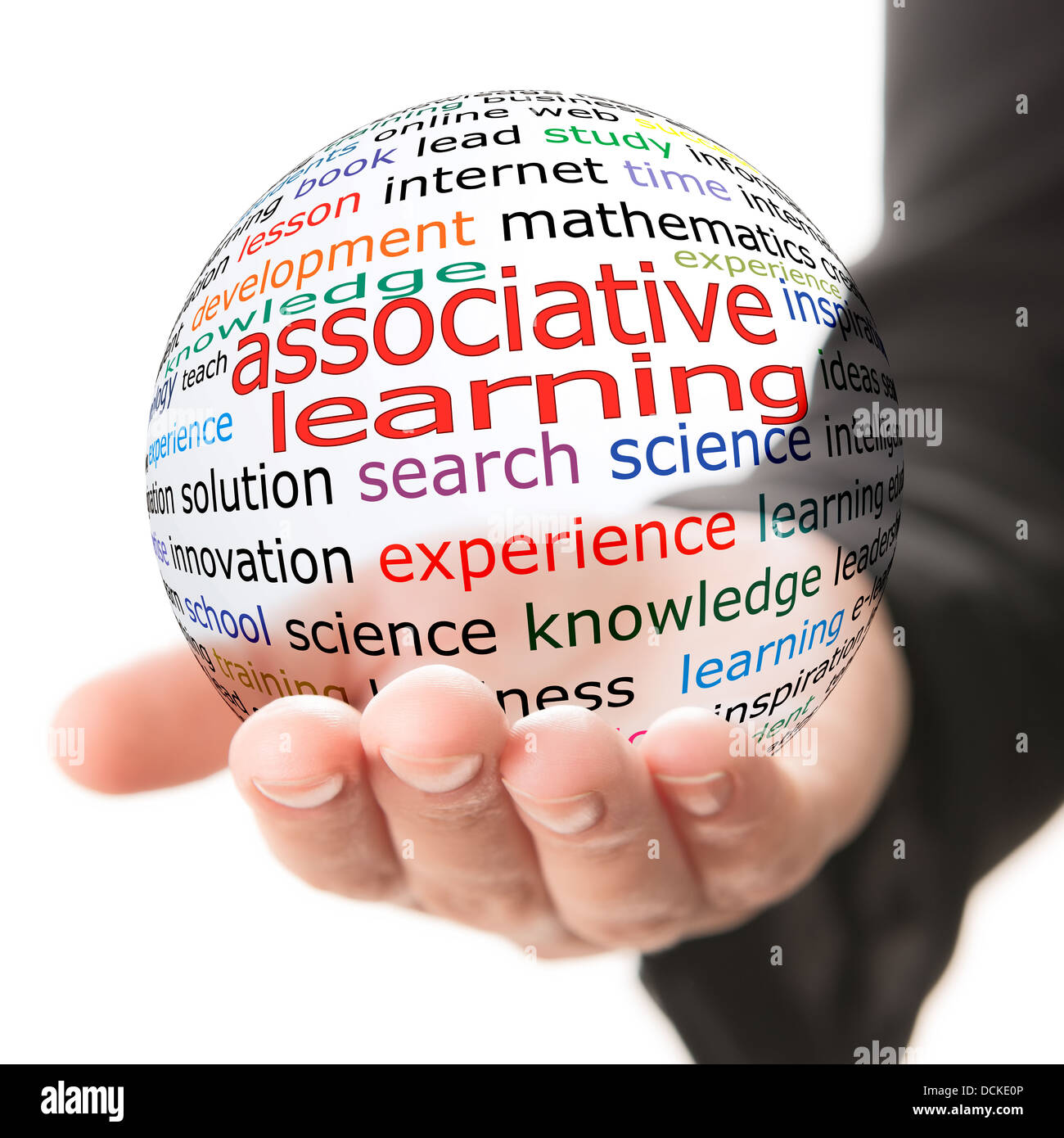 Transparent ball with inscription associative learning in a hand Stock ...