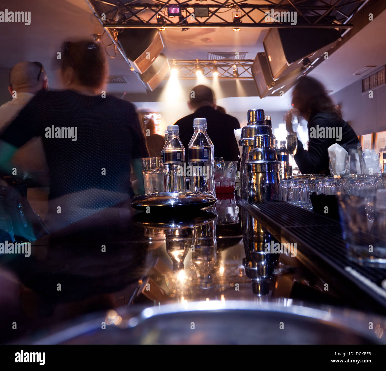 blurred people in a piano bar Stock Photo - Alamy