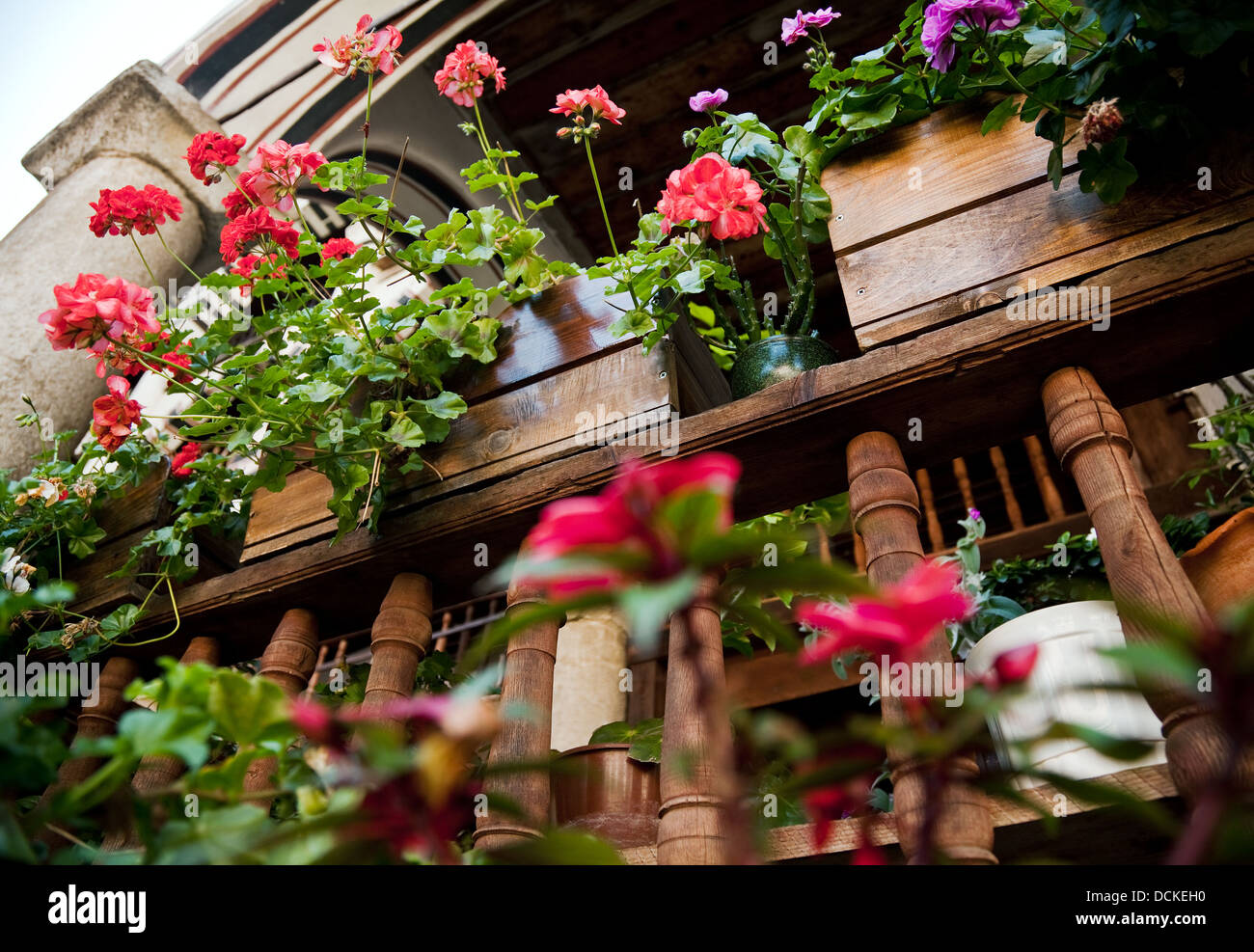 Floral decoration on the balcony railing hi-res stock photography and ...
