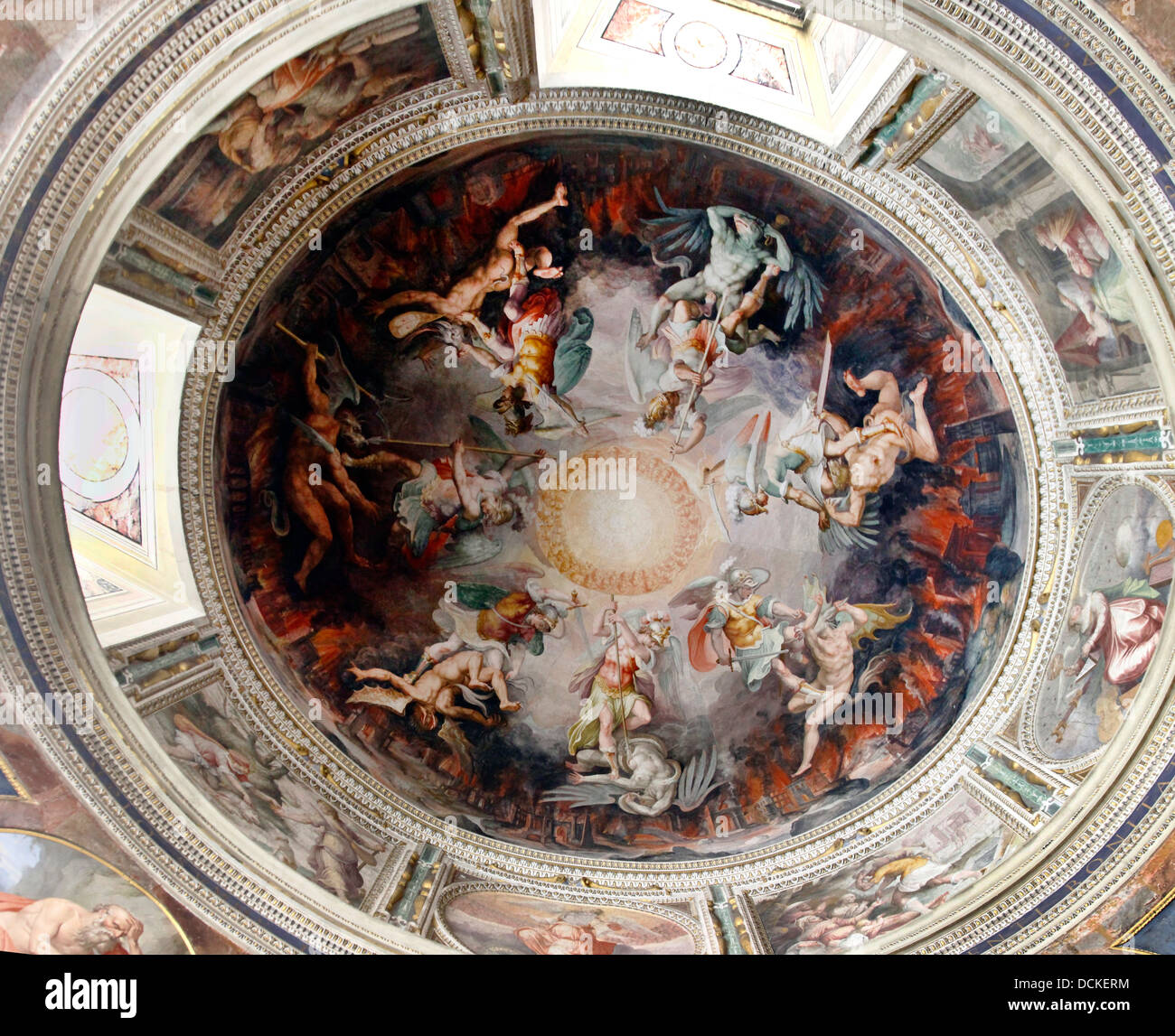Close view details of the ceilings inside the Vatican museums Stock Photo - Alamy