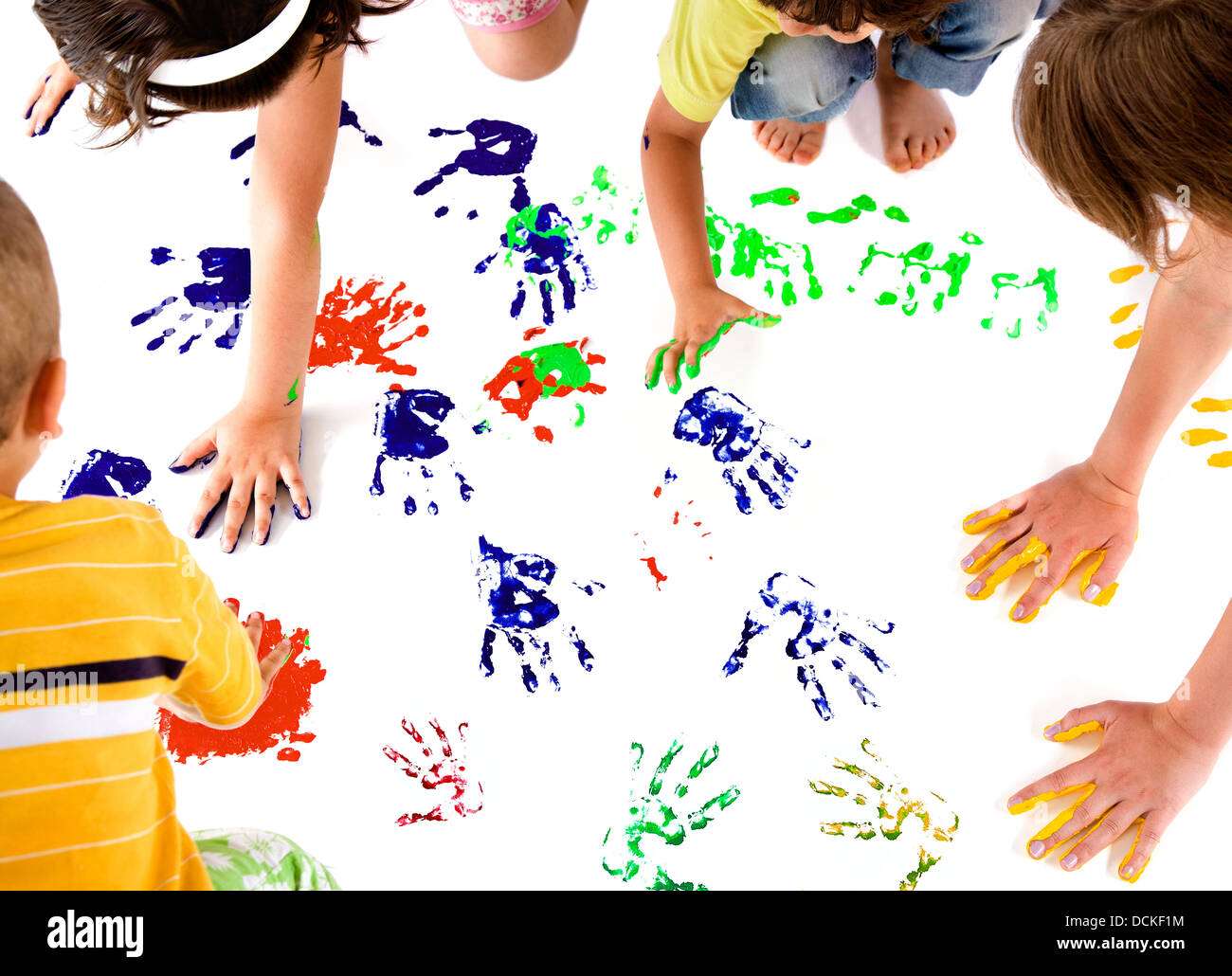 Kids hand prints hi-res stock photography and images - Alamy