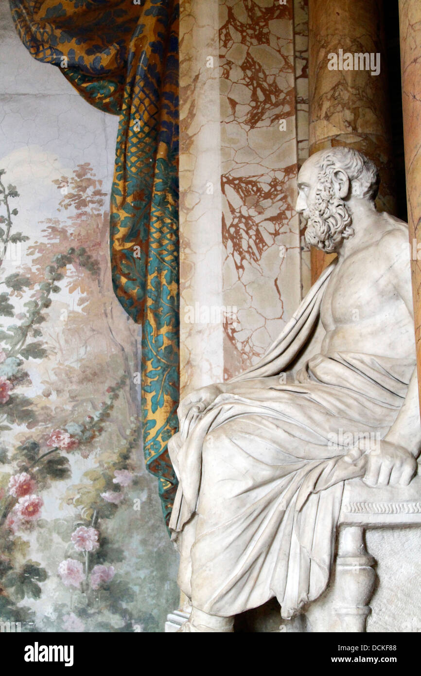 Close view details of beautiful male statue inside the Vatican museums ...