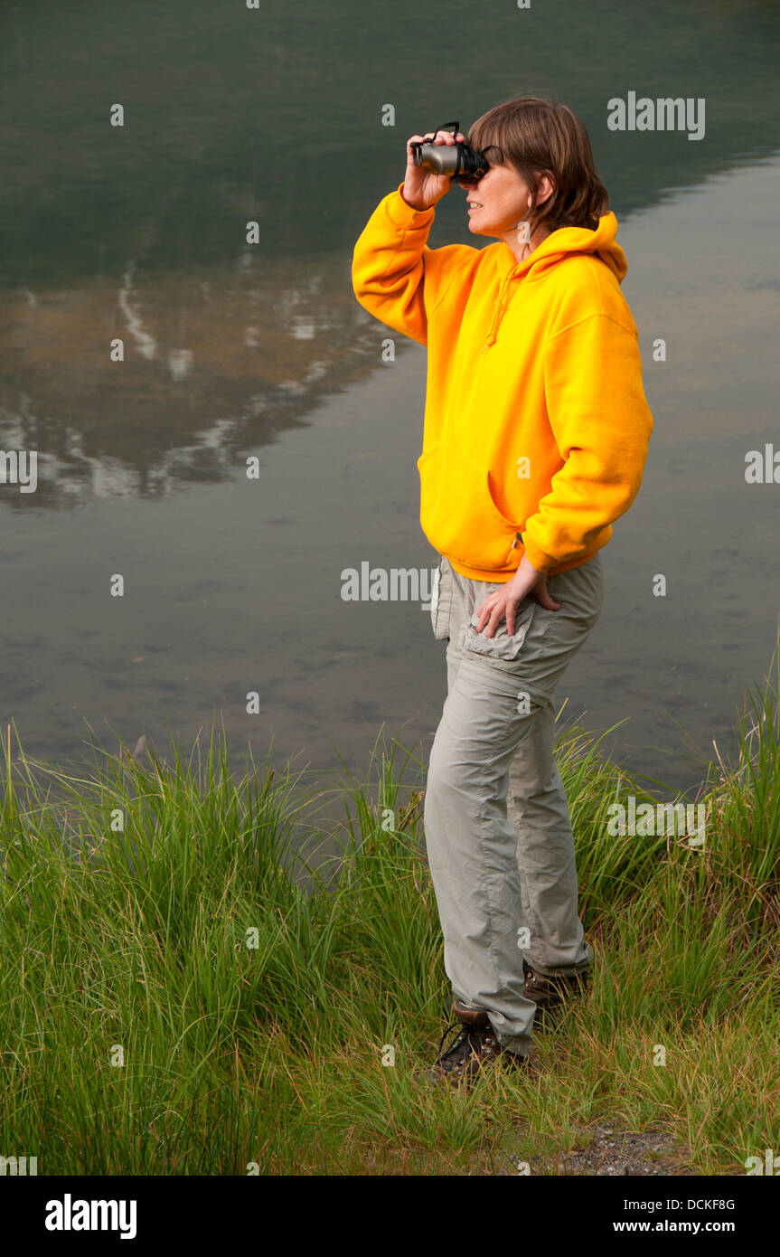Birding at Vermillion Lakes, Banff National Park, Alberta, Canada Stock ...