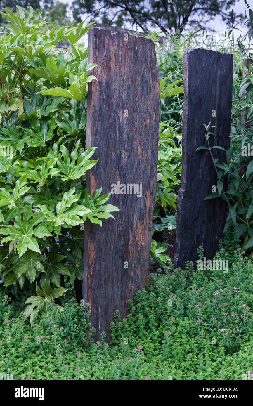 Architectural elements in garden Stock Photo - Alamy