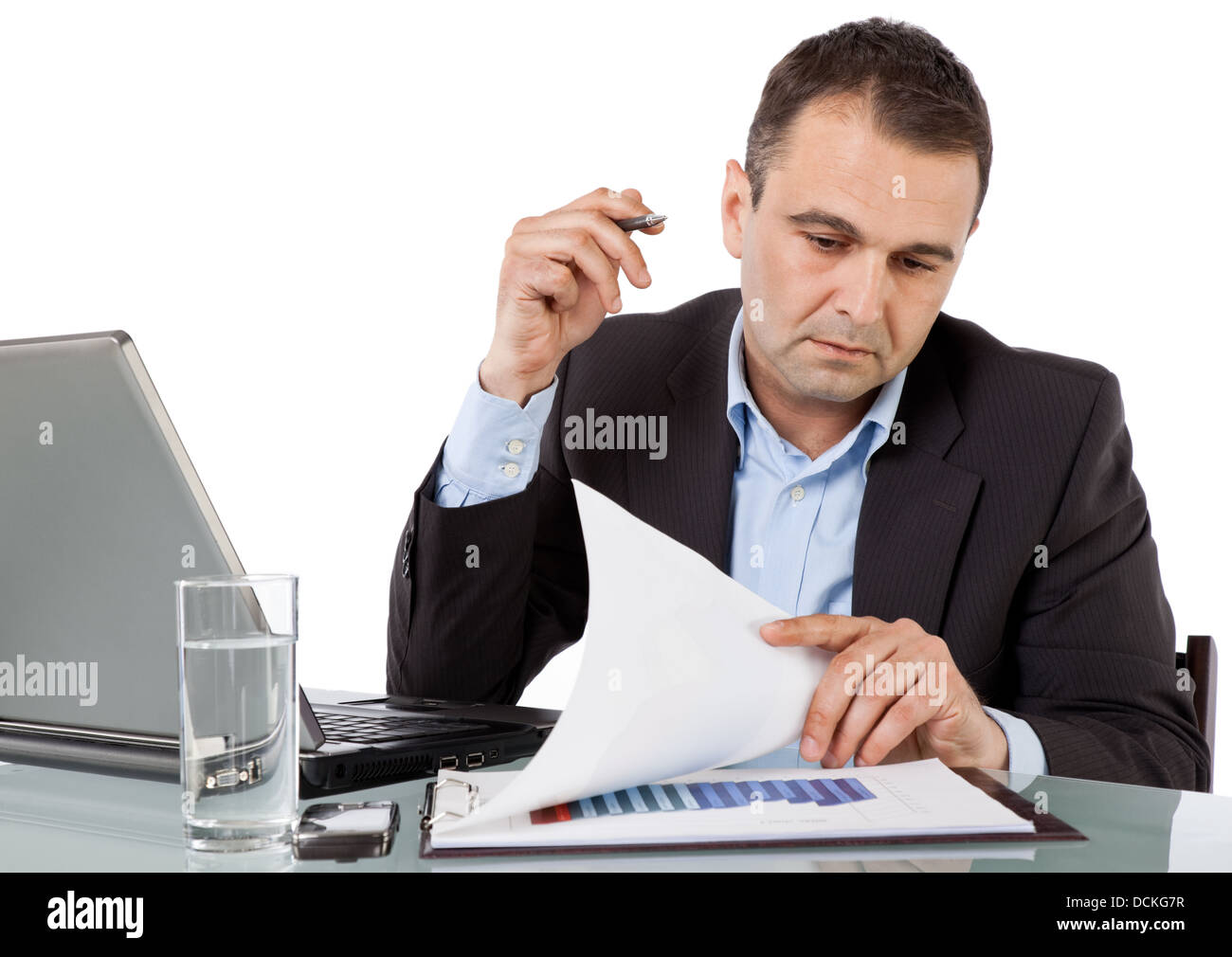 Businessman working desk Stock Photo - Alamy