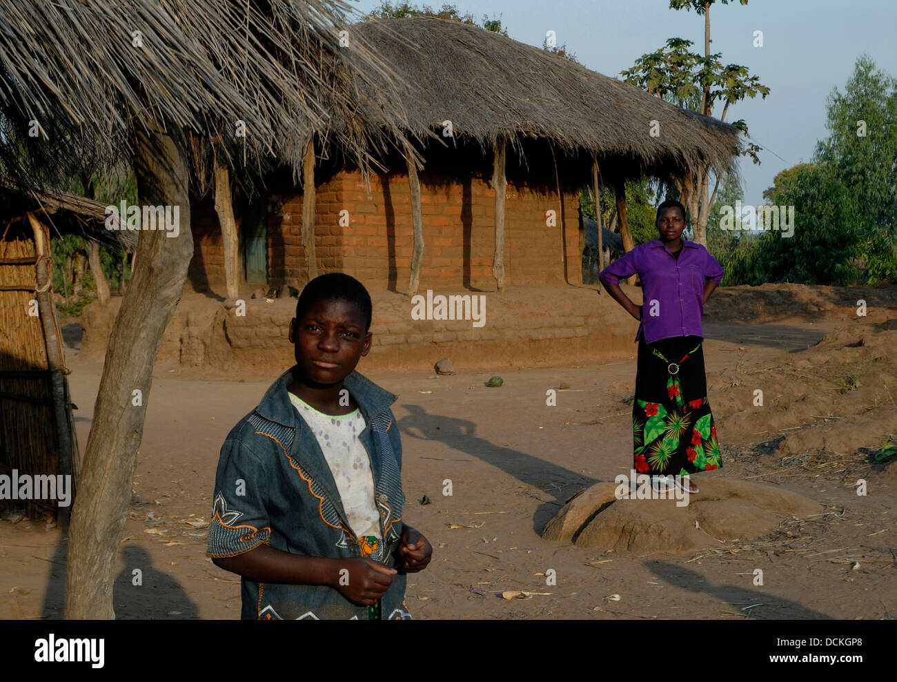Malawi, August 2009. Machinga District, Seremani Village Stock Photo ...