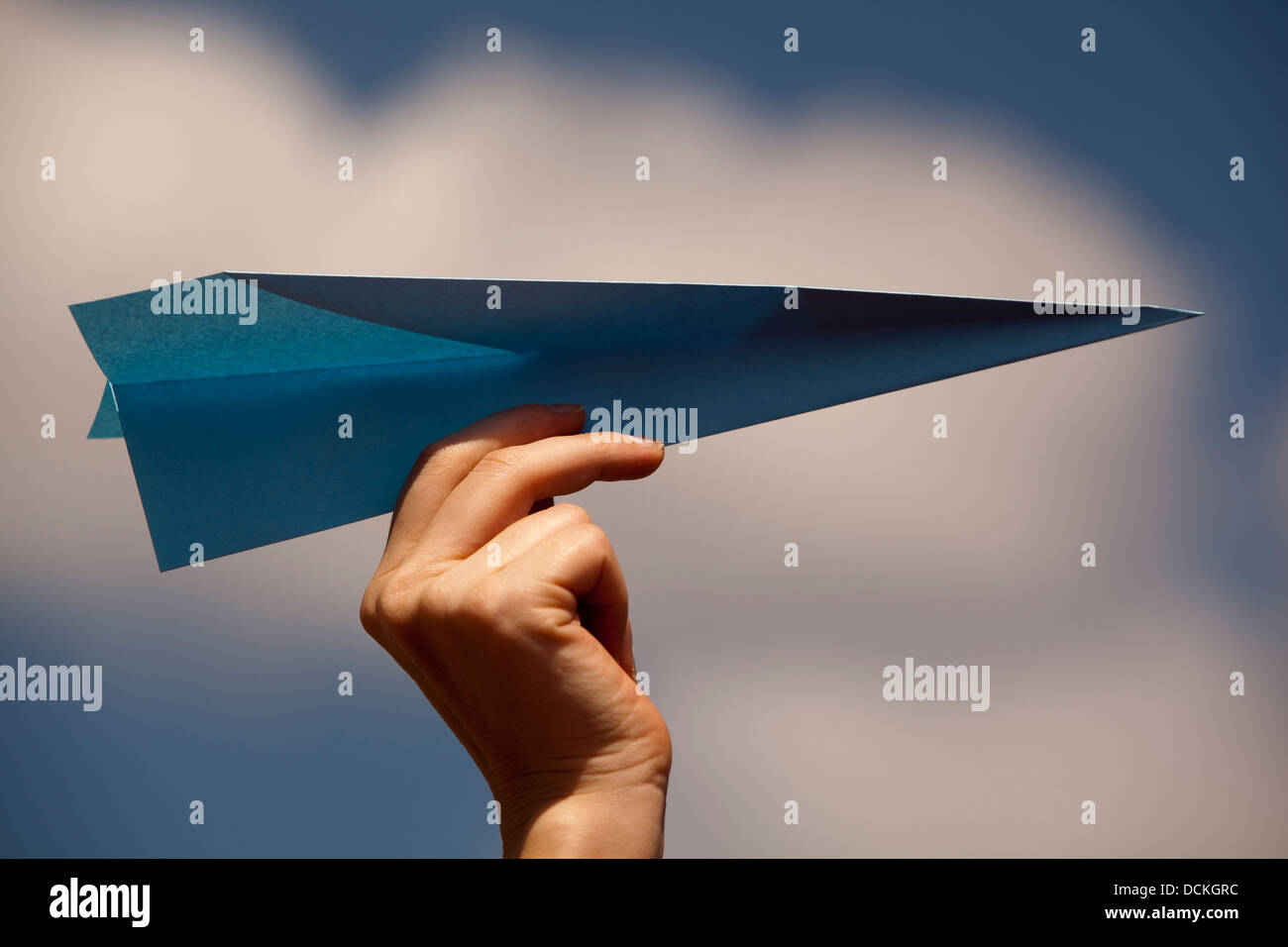 Blue paper plane hi-res stock photography and images - Alamy