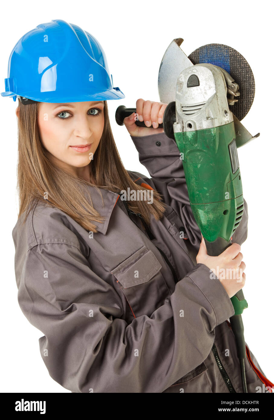 Female worker grinder Stock Photo - Alamy