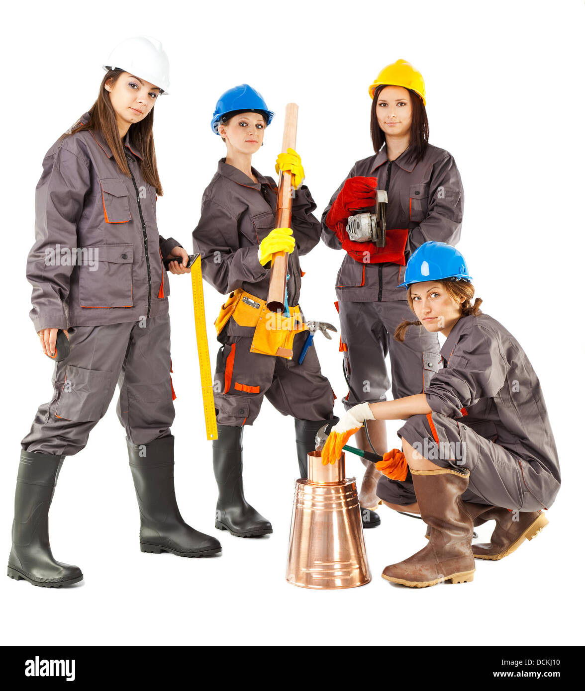 Female construction workers Stock Photo - Alamy