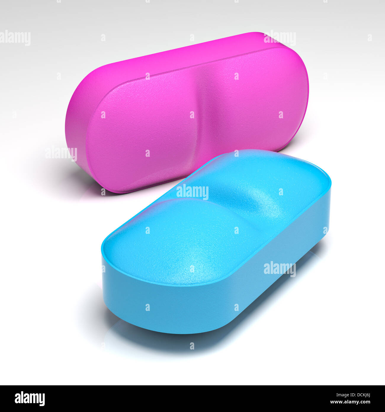 Two color pill - on white background Stock Photo - Alamy