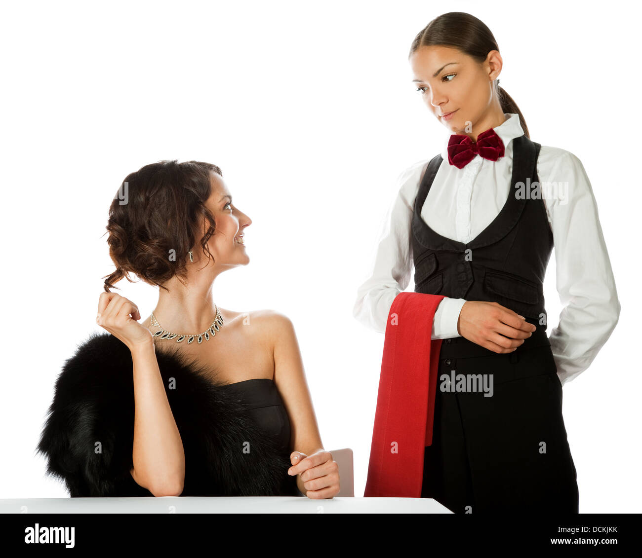 Woman ordering waitress Stock Photo - Alamy