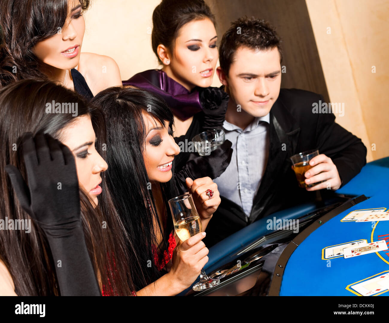 Young people playing black jack Stock Photo - Alamy