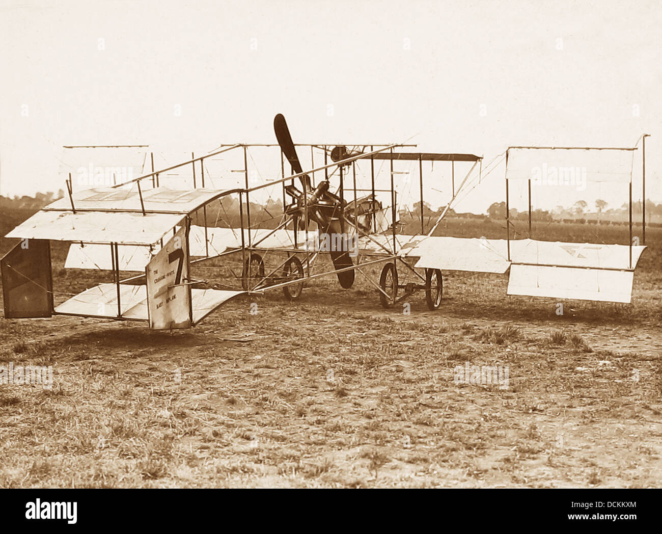 Grahame White in his Baby biplane early 1900s Stock Photo - Alamy