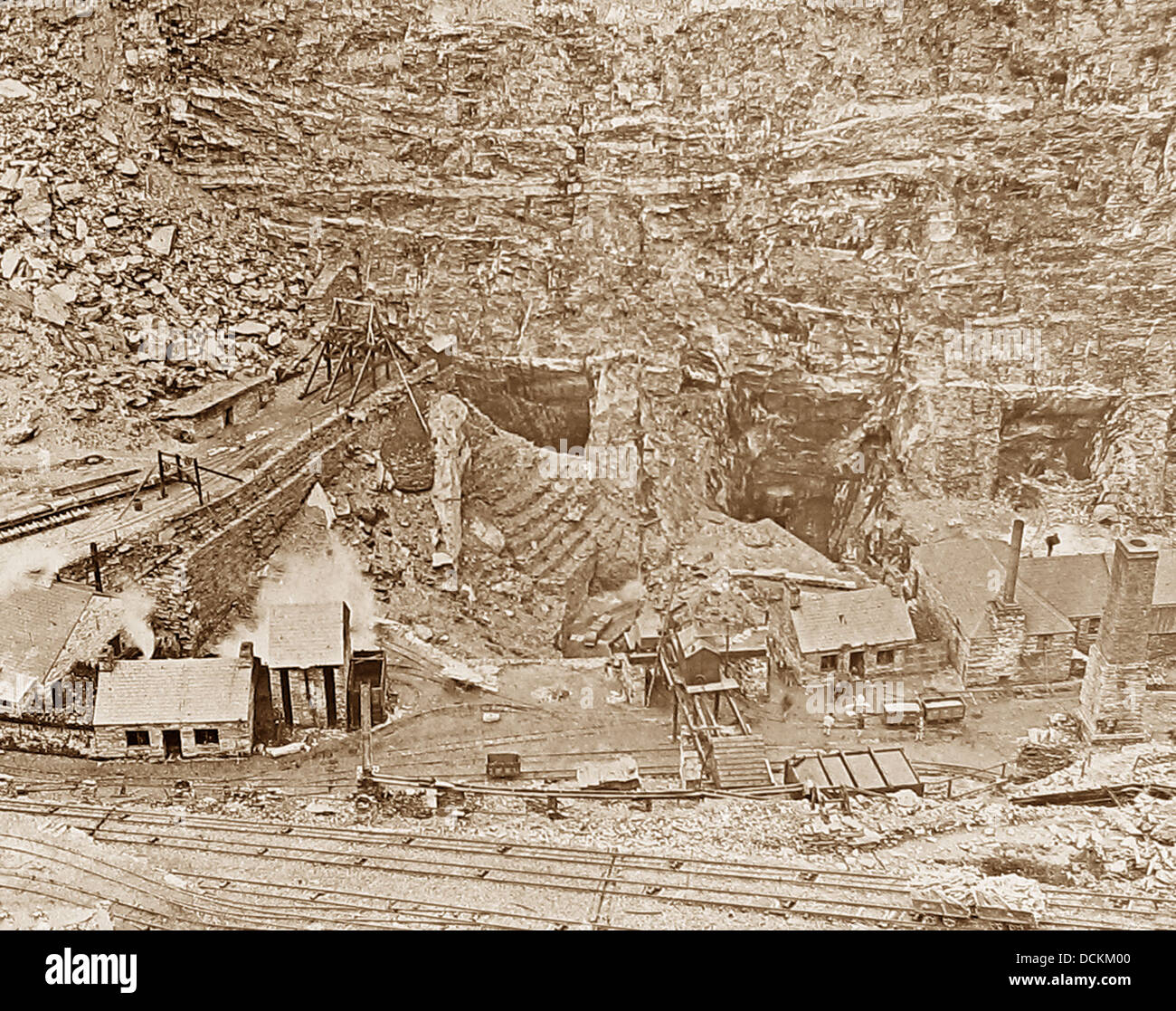 North Wales Oakeley Slate Quarry Victorian period Stock Photo - Alamy