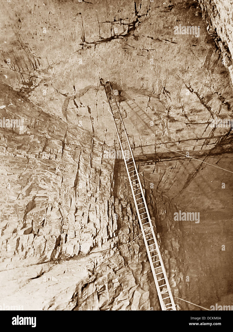 North Wales Slate Quarry / Mine Victorian period Stock Photo - Alamy