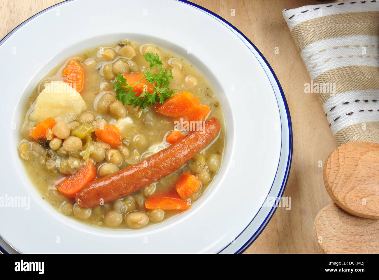 delicious country style soup with vegetable and sausage Stock Photo - Alamy