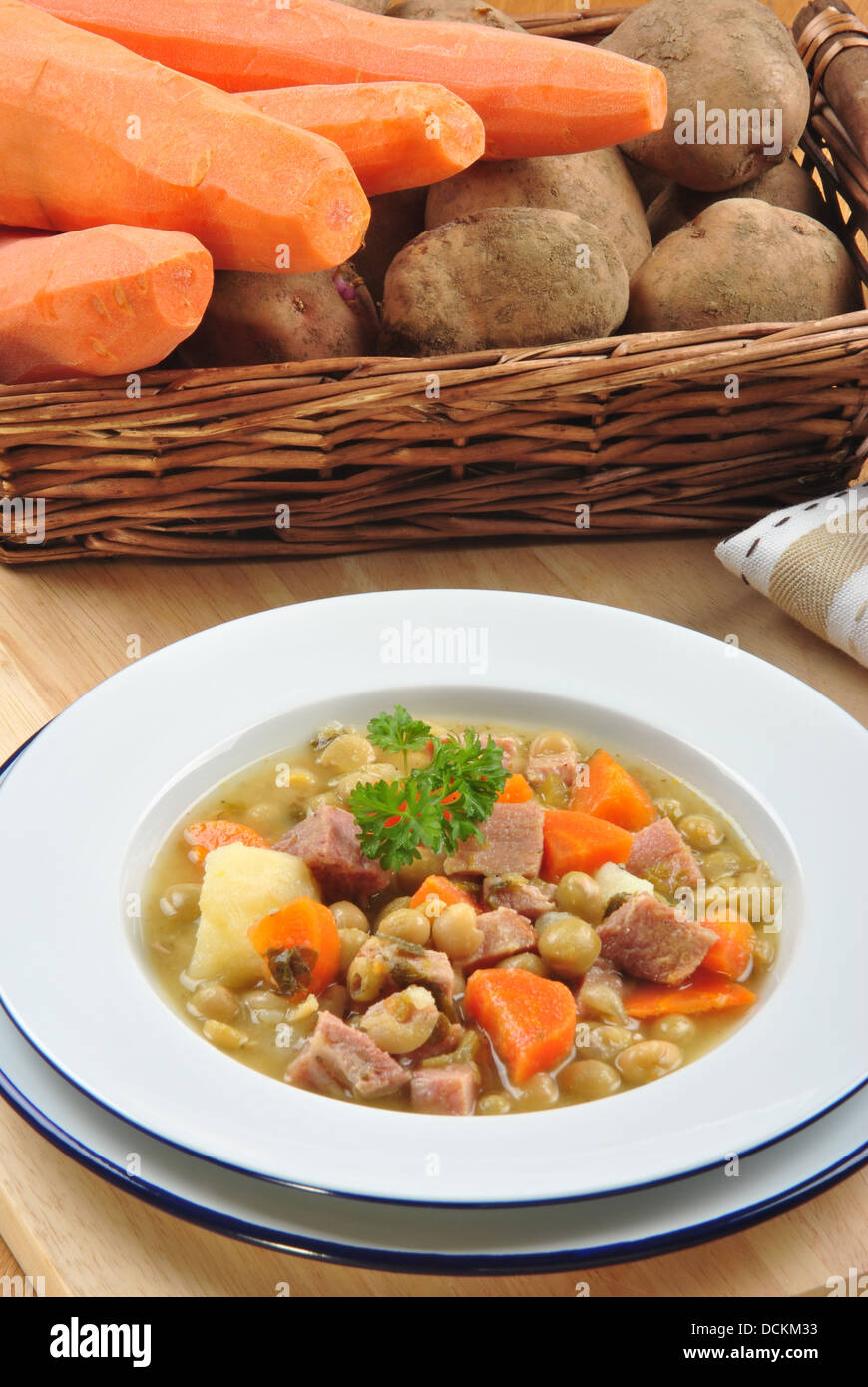 delicious country style soup with vegetable and meat Stock Photo - Alamy