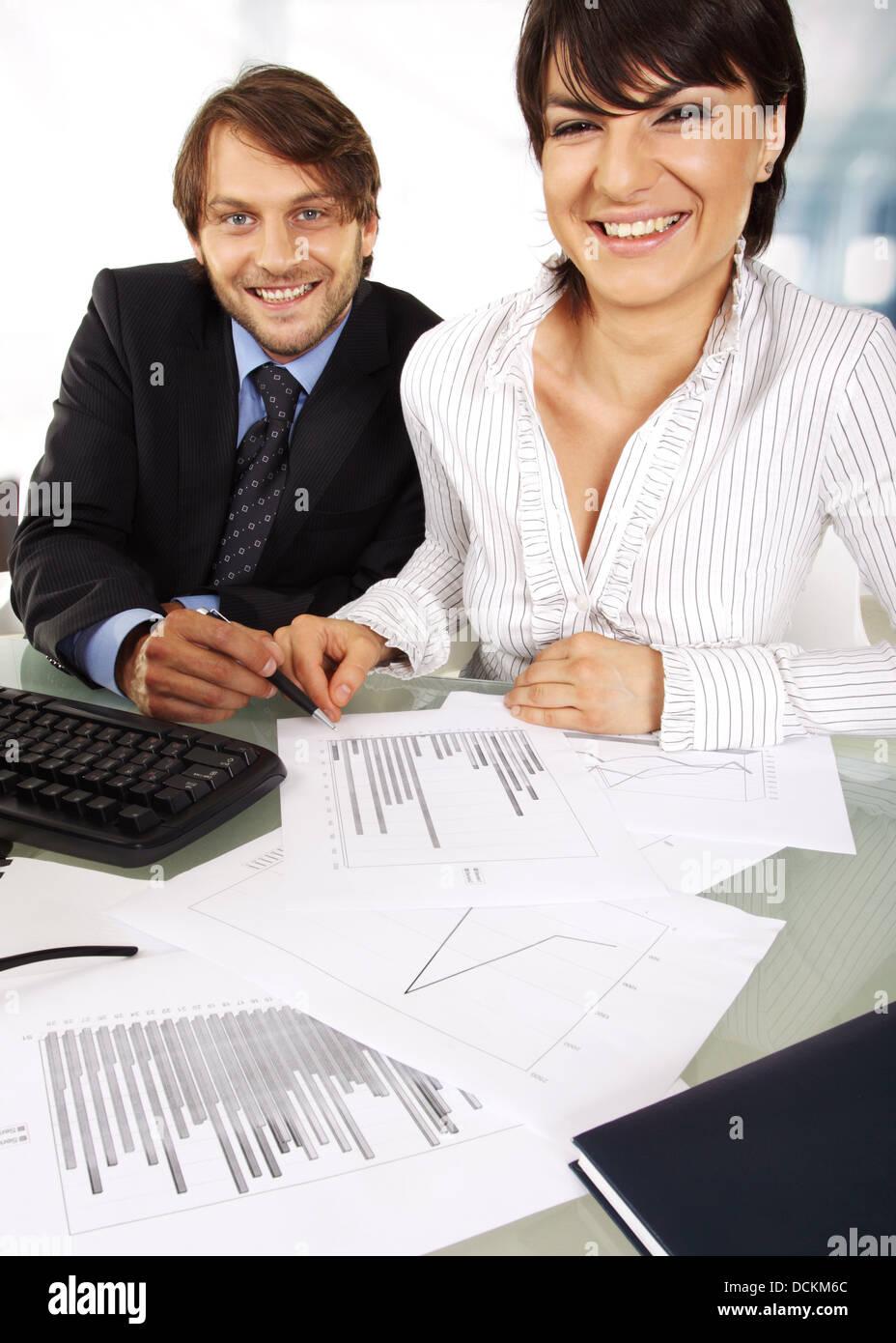 two smiling business people Stock Photo - Alamy two smiling business people Stock Photo - Alamy