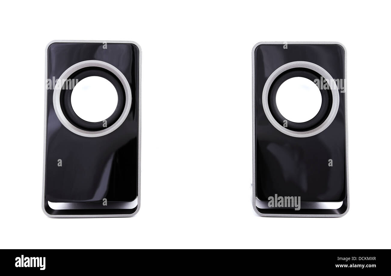 two computer speakers Stock Photo - Alamy