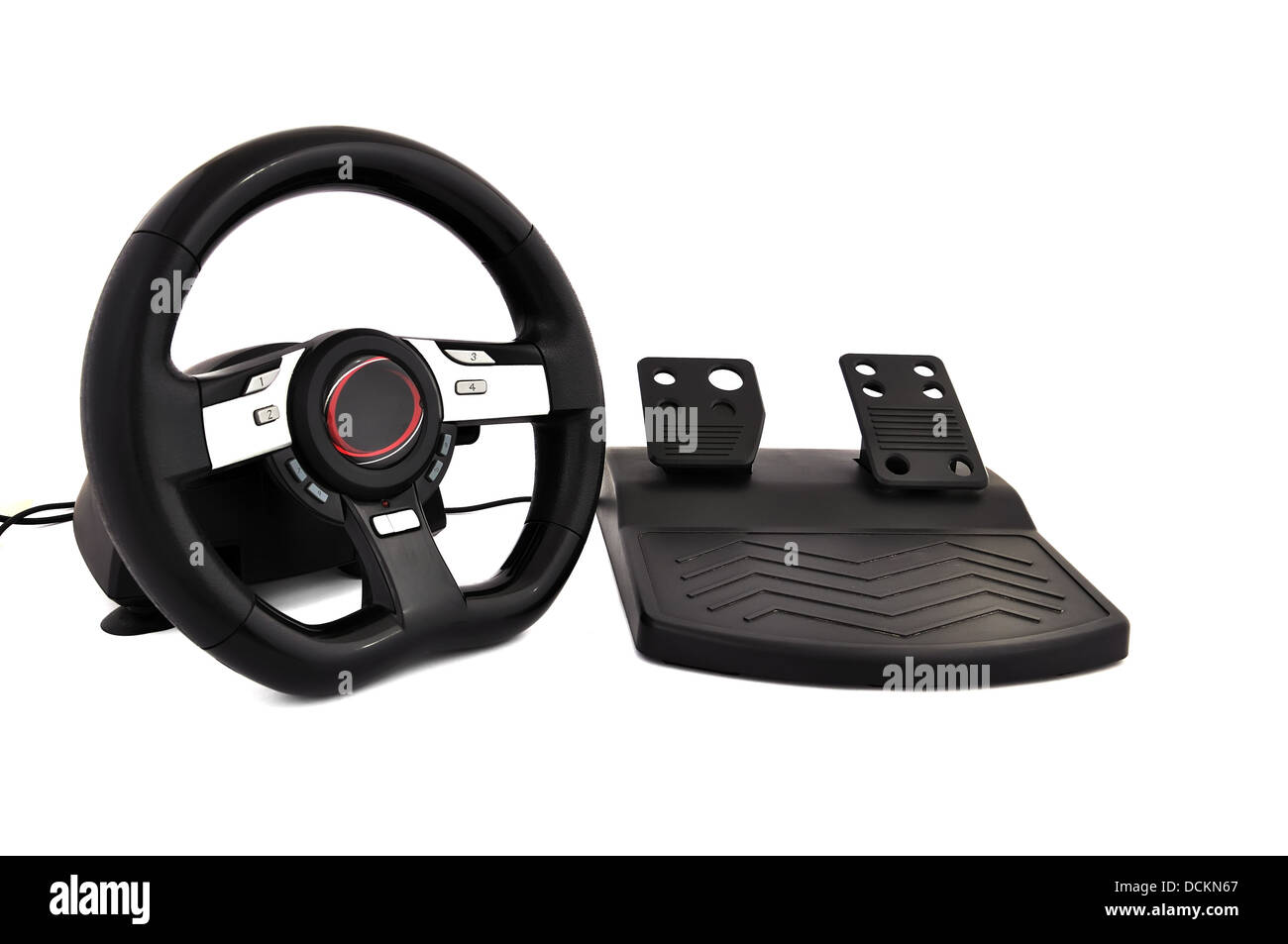 Black gaming steering wheel hi-res stock photography and images - Alamy