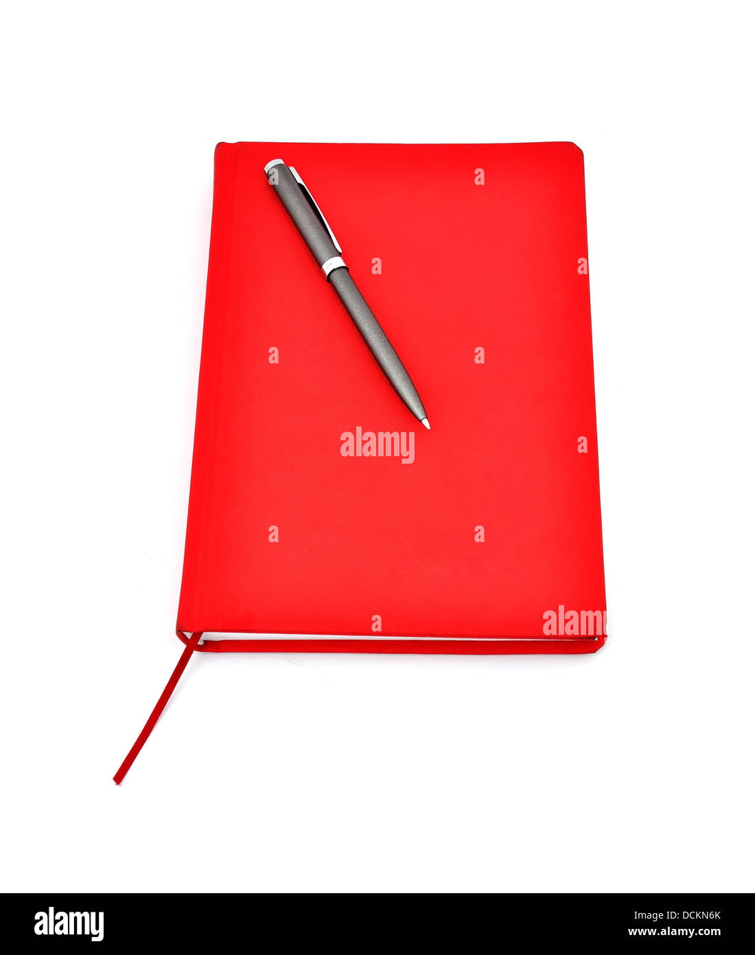Red diary and pen Stock Photo - Alamy