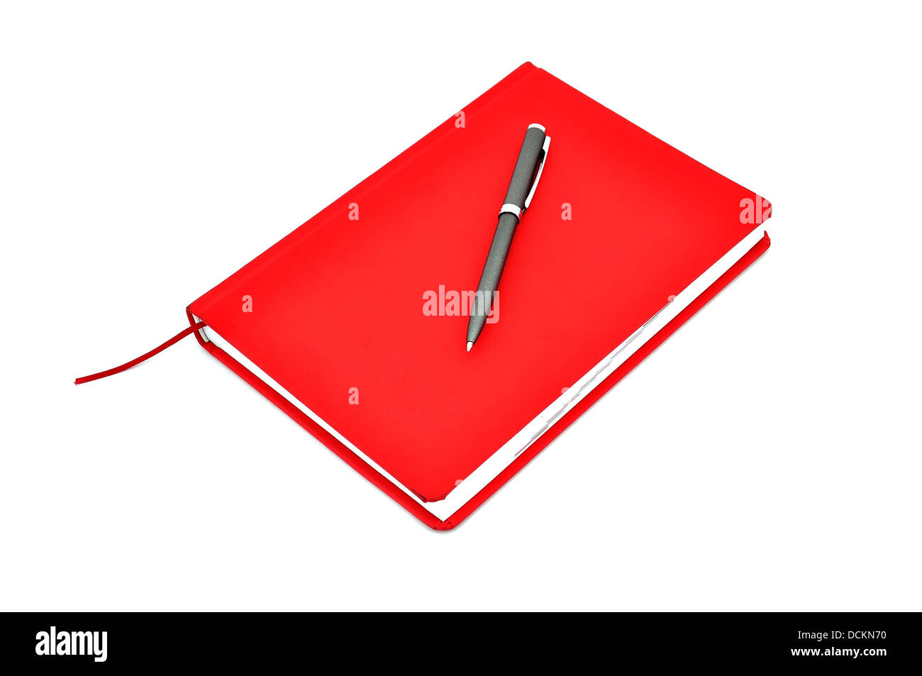Red diary and pen Stock Photo - Alamy