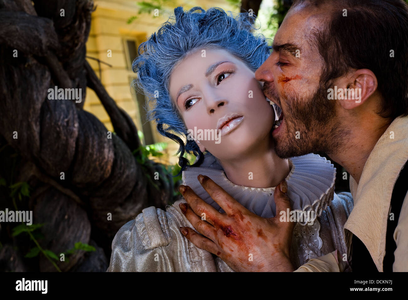 Female Vampire Bites Man