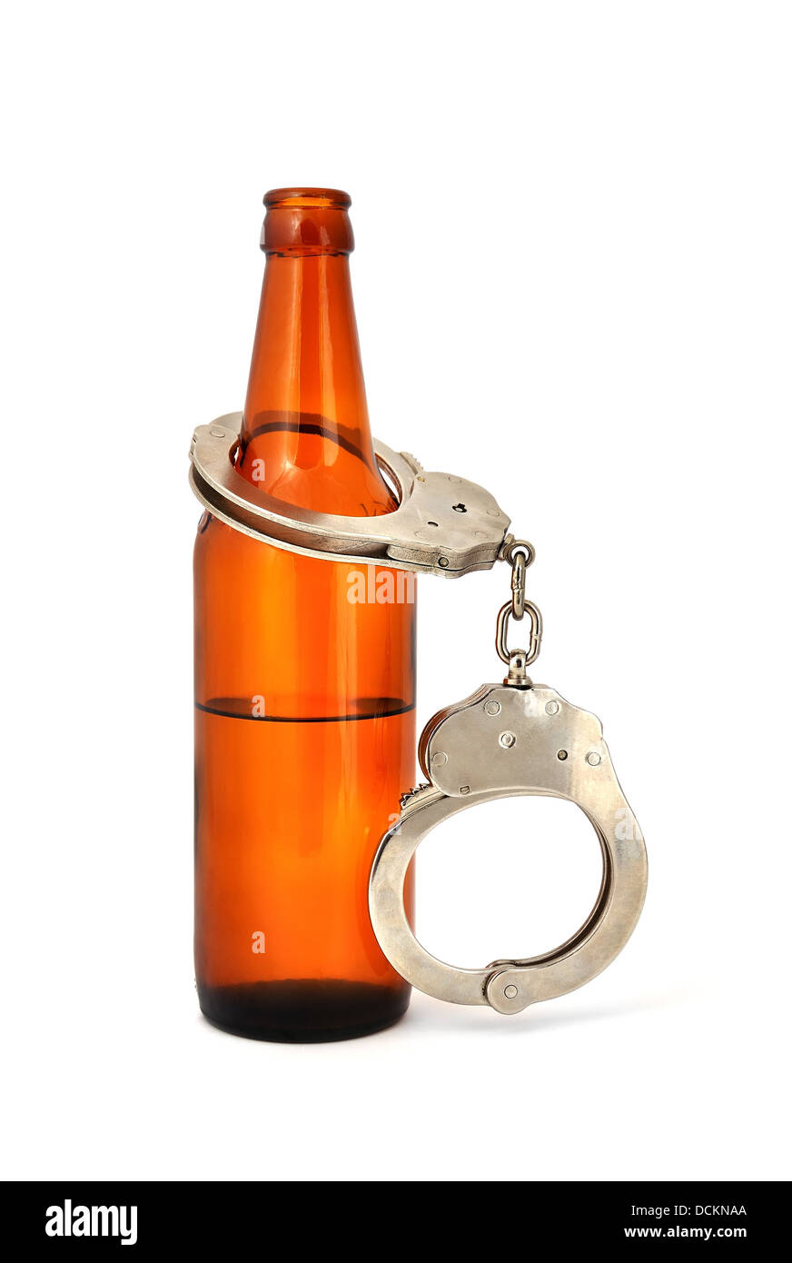 handcuffs and bottle Stock Photo - Alamy