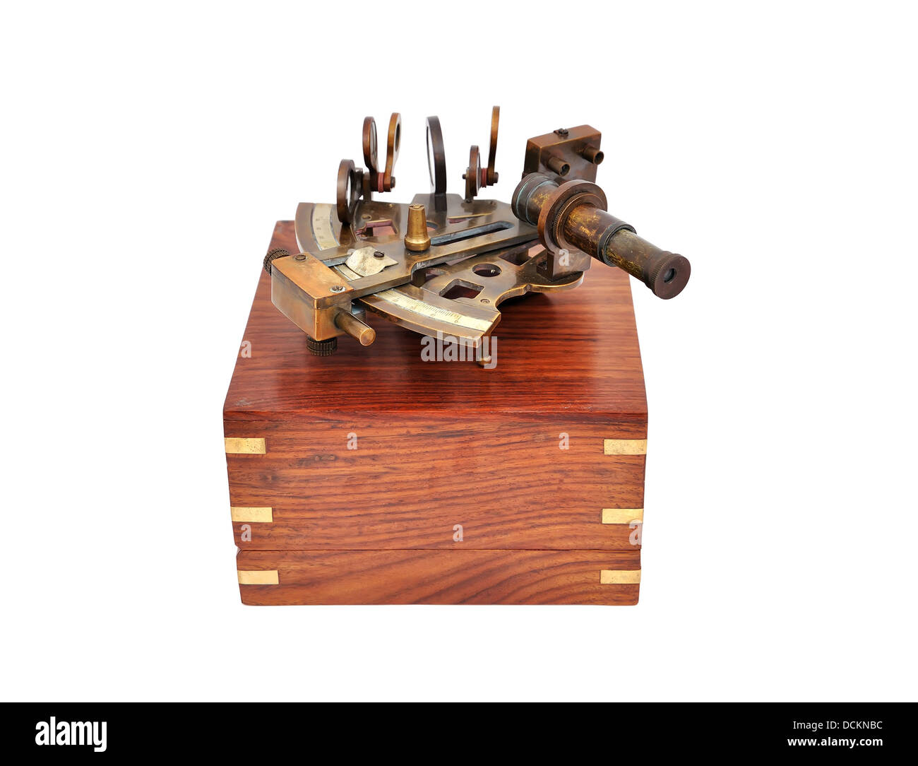 Antique brass sextant Cut Out Stock Images & Pictures - Alamy