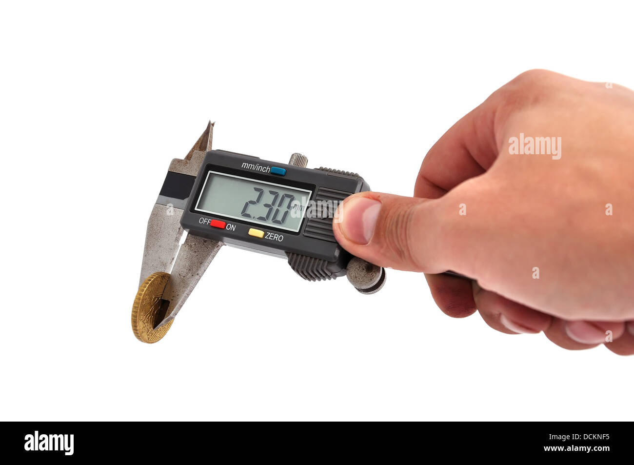 calipers and coin Stock Photo - Alamy