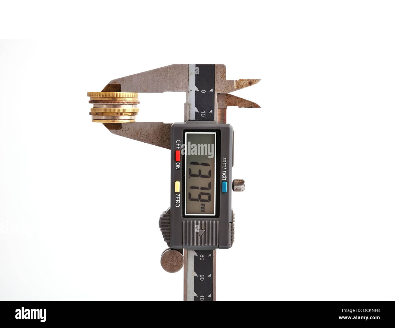 calipers and coin Stock Photo - Alamy