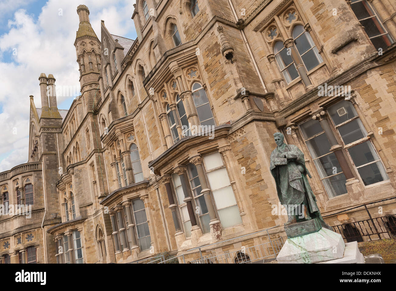 Aberystwyth University old college building at sunset standing tall and ...
