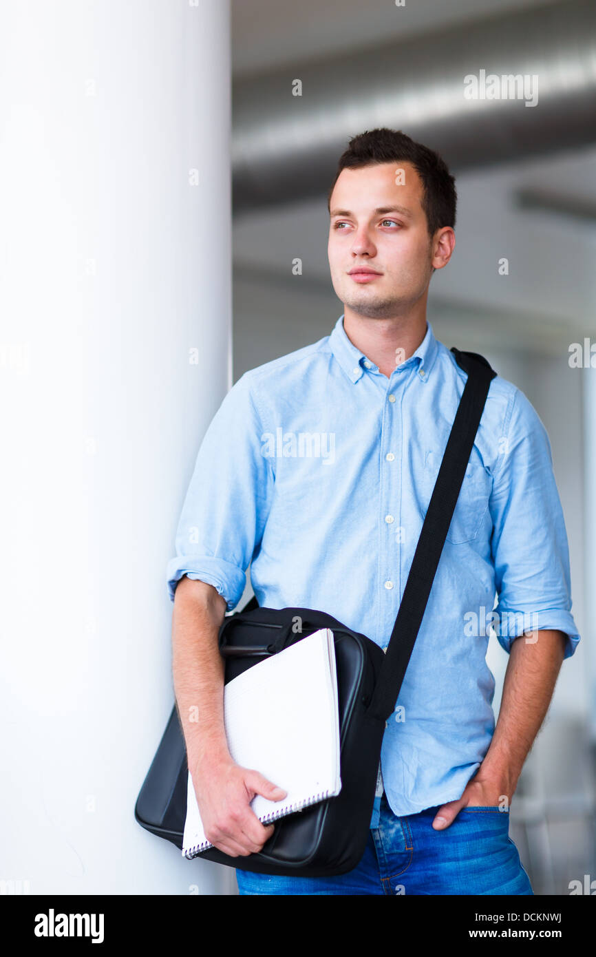 Handsome college student on campus Stock Photo - Alamy
