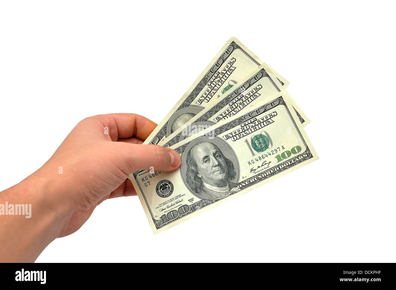 Dollars in hand Stock Photo - Alamy