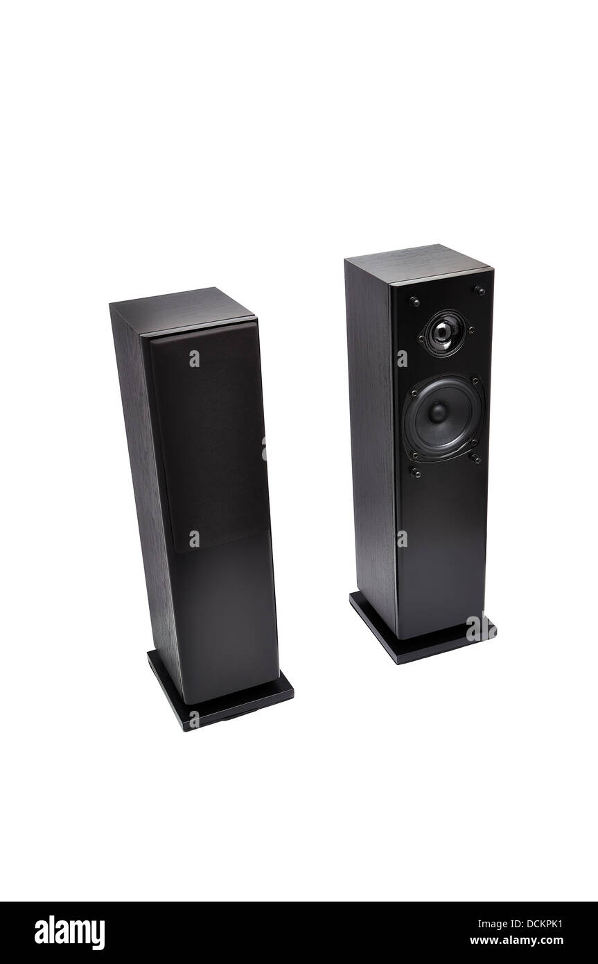 black audio speakers Stock Photo - Alamy