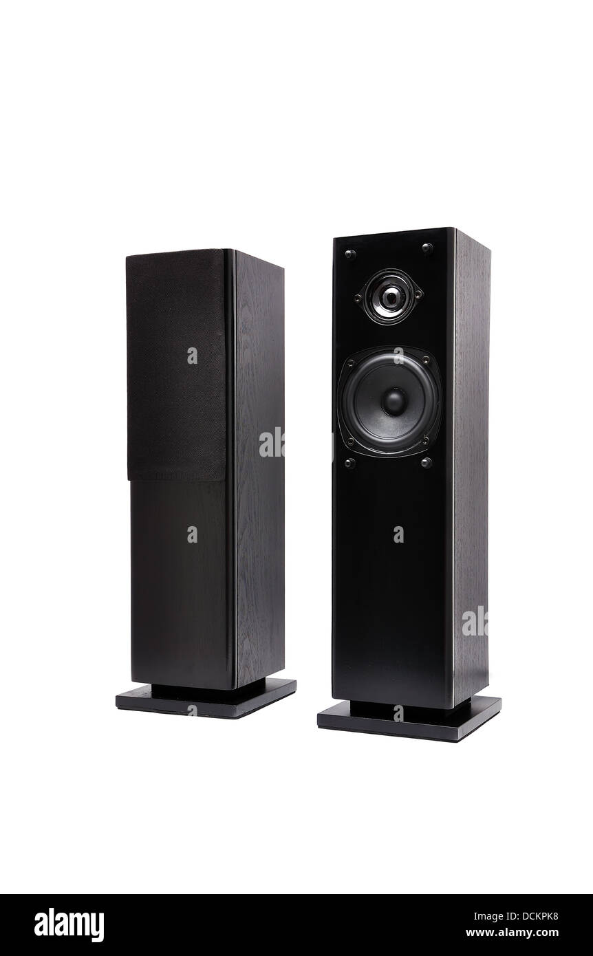 black audio speakers Stock Photo - Alamy