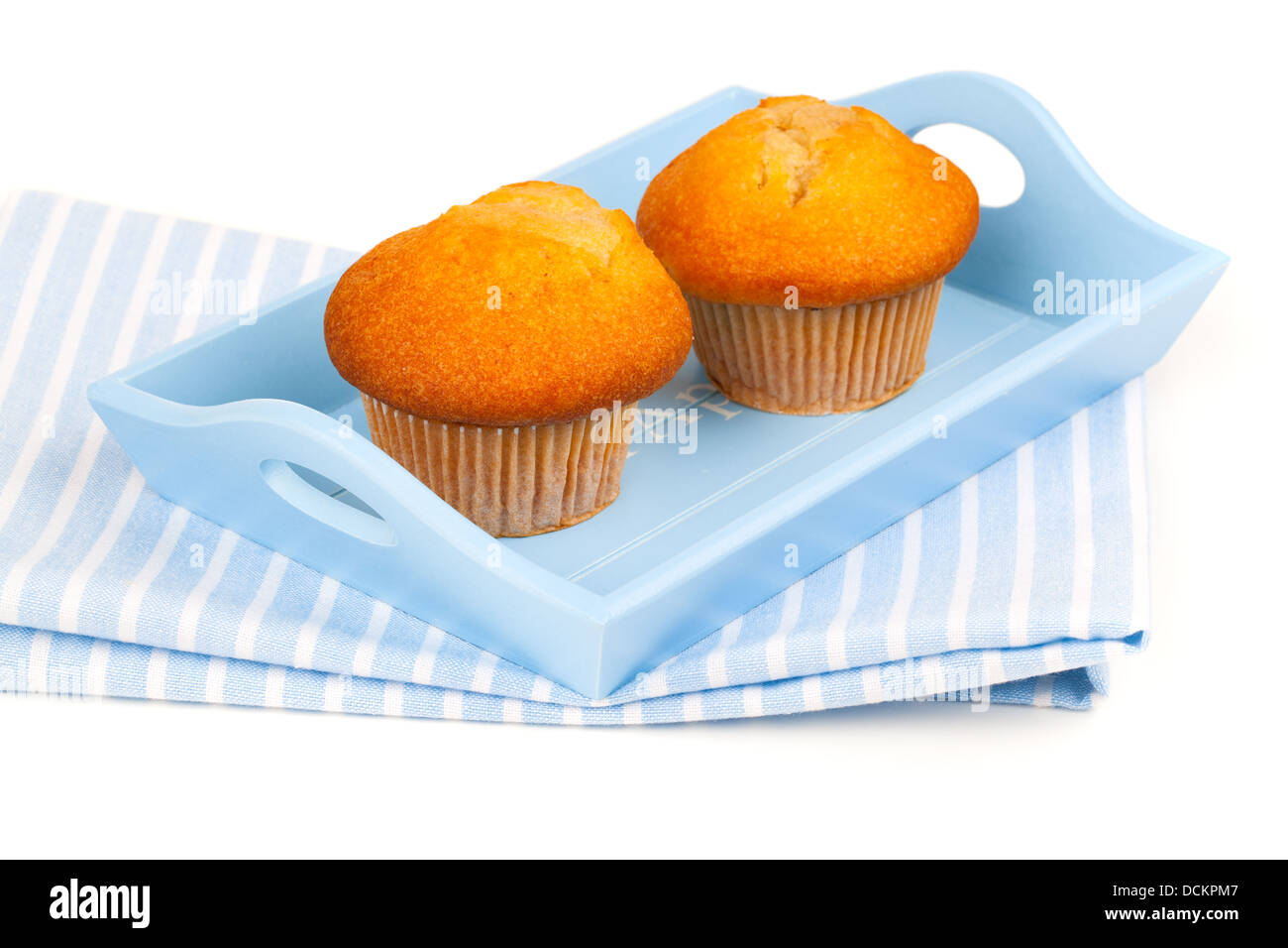 muffins in a tray for breakfast. isolated on white background Stock ...
