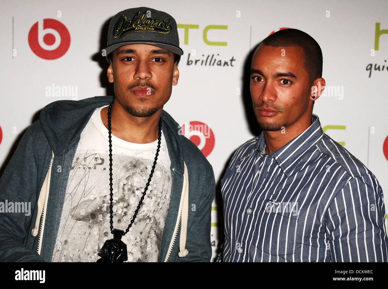 Pierre Joseph and Cairo Woodward of Encore arrive at the launch of HTC ...