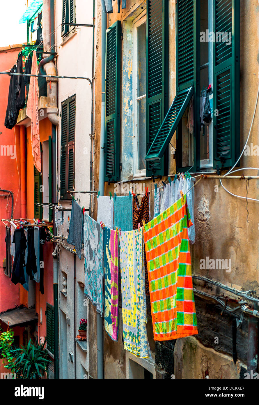 Drying clothes outside Stock Photo - Alamy