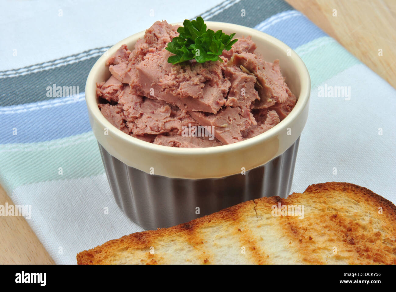 home made liver sausage and toast bread Stock Photo - Alamy