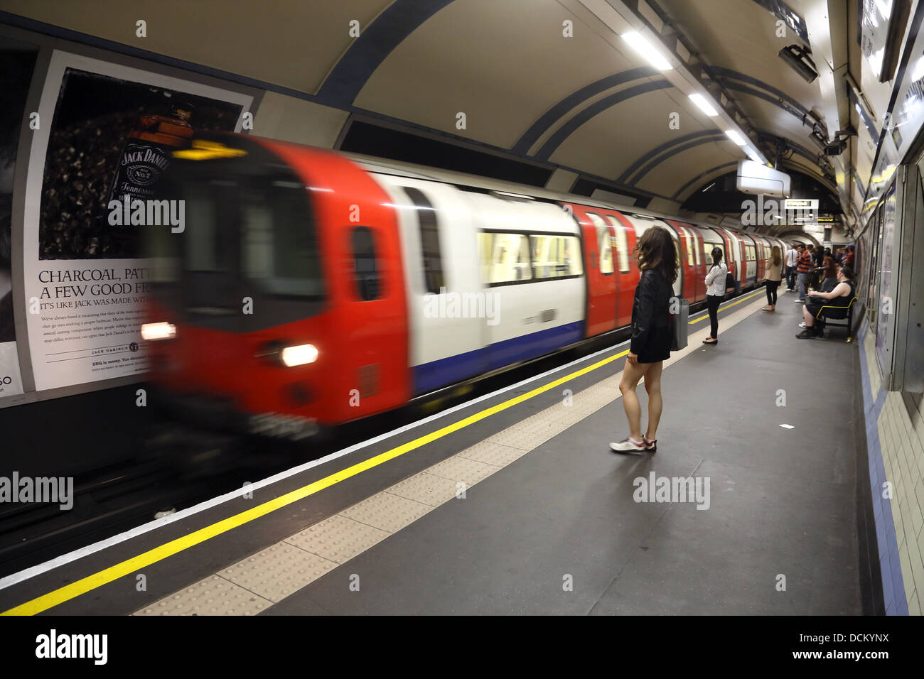 Underground train at Camden town station in London UK Stock Photo - Alamy