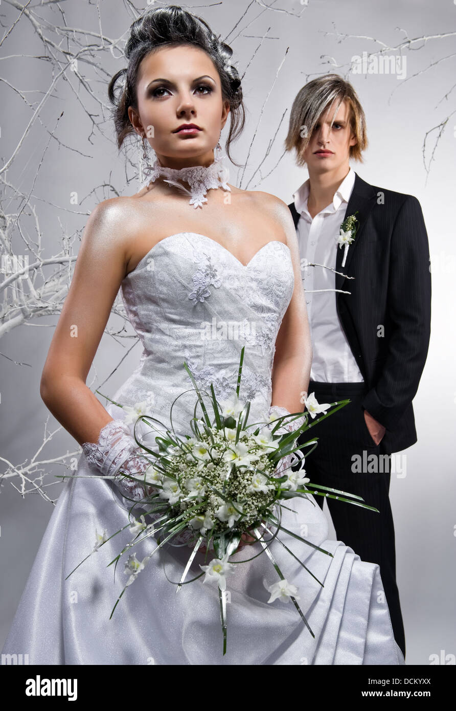Beautiful bride and groom Stock Photo - Alamy