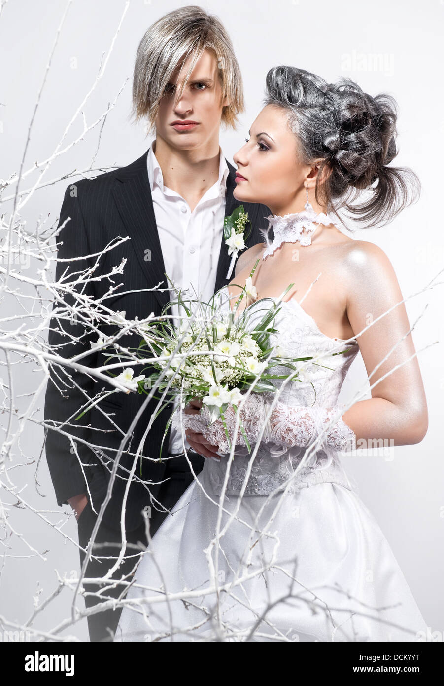 Beautiful bride and groom Stock Photo - Alamy