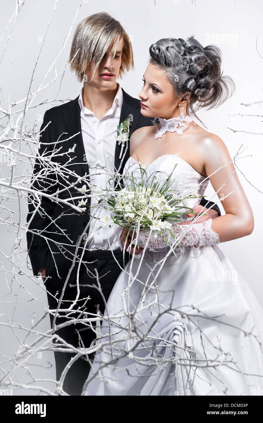 Beautiful bride and groom Stock Photo - Alamy