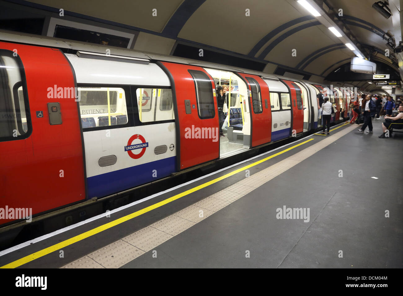 Underground train at Camden town station in London UK Stock Photo - Alamy
