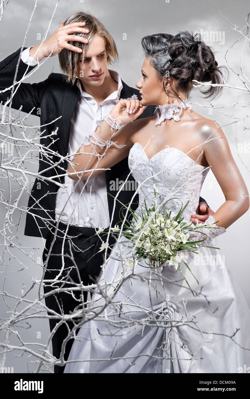Beautiful bride and groom Stock Photo - Alamy