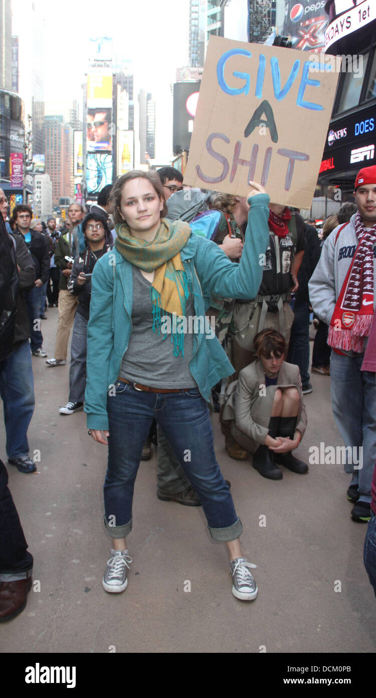 Atmosphere Demonstrators rally at the Occupation Party in New York's ...